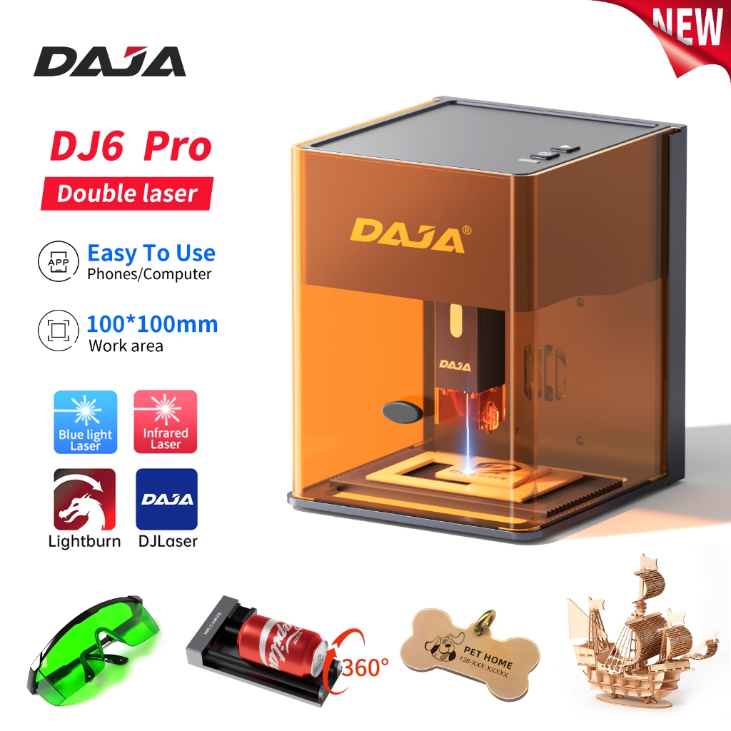 Daja DJ6 Pro Laser khắc mới kim loại không gỉ in acrylic kraft giấy gỗ tre máy in bằng nhựa DIY ...