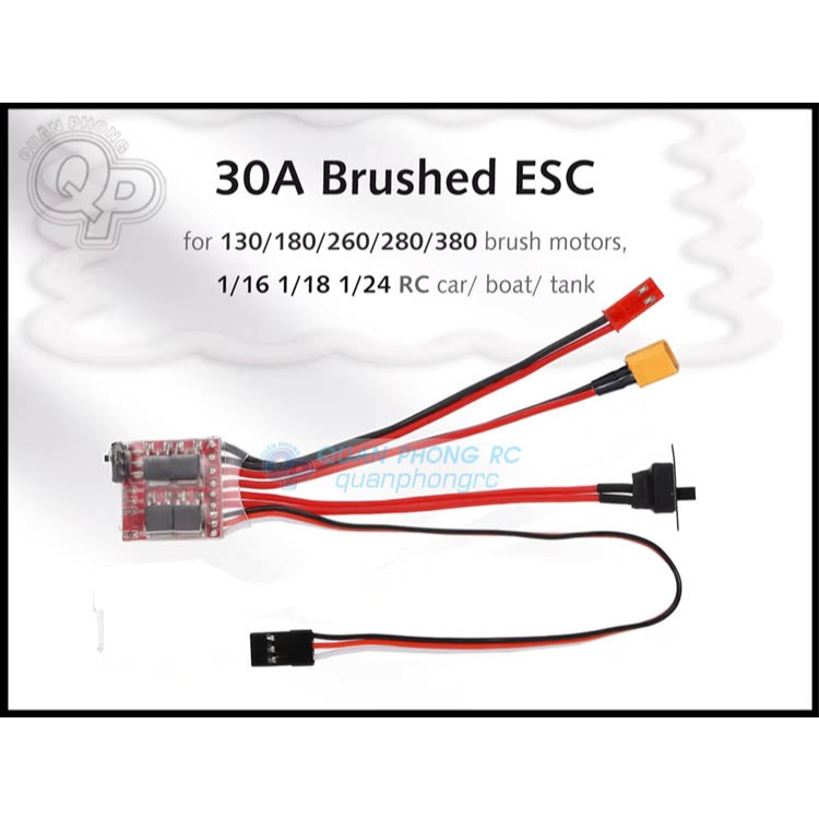 Điều Tốc 30A Brushed ESC With Brake For 1/16 1/18 1/24 RC Car | Shopee ...