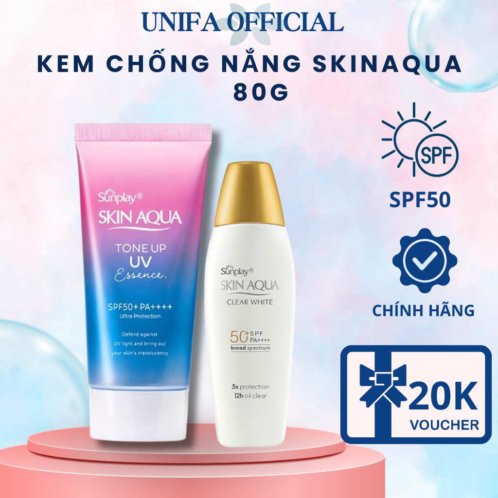 Kem chống nắng Skin Aqua, KCN SUNPLAY TONEUP UV hỗ trợ nâng tone, kiềm dầu SPF 50+ PA++++ dạng ...