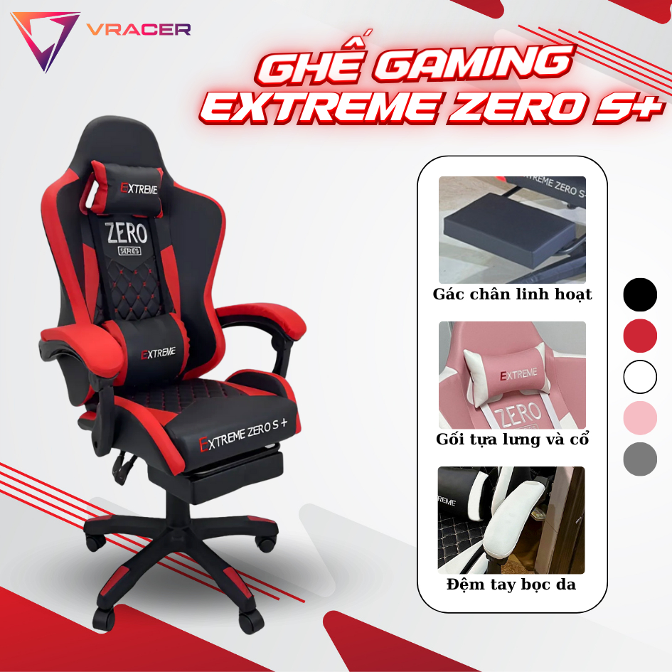 Ghế Gaming Extreme Zero S+ bọc da PU êm ái có gác chân ngồi học tập ...
