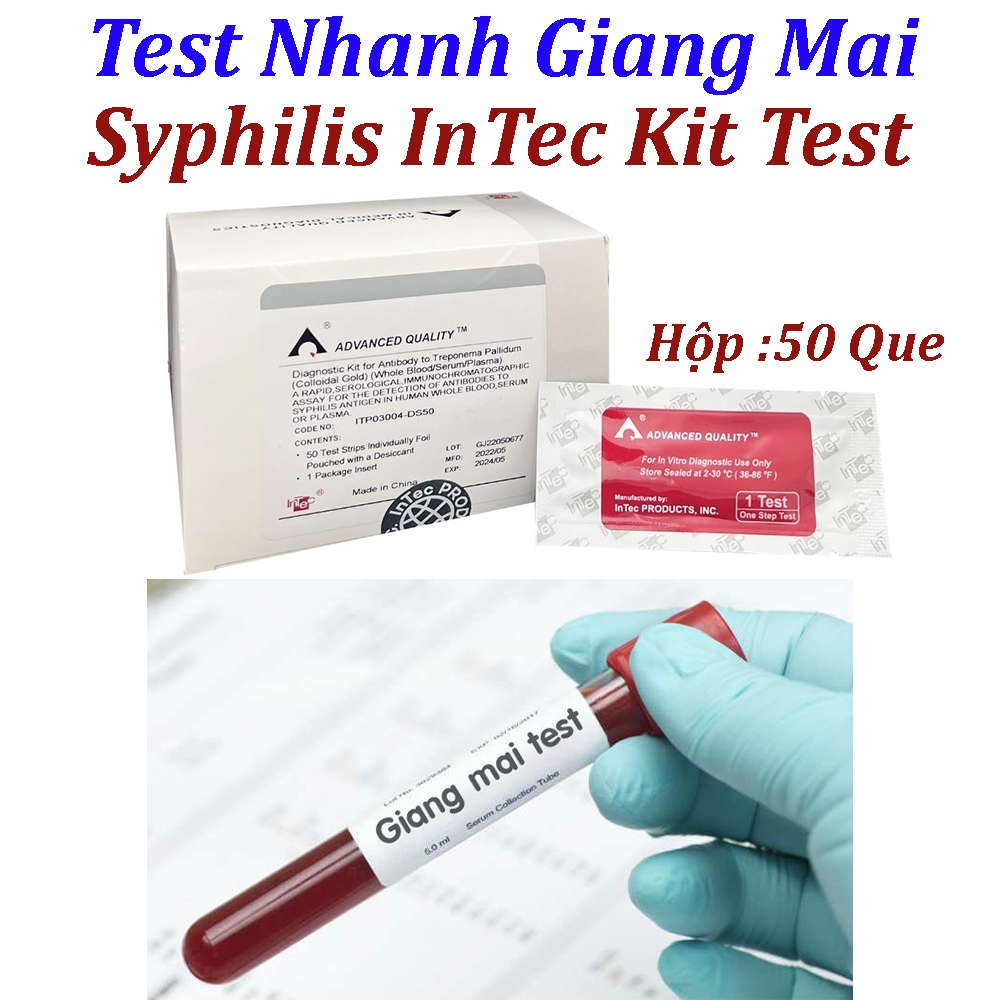Test Nhanh Chẩn Đoán Giang Mai Syphilis InTec Hộp 50 Que | Shopee Việt Nam