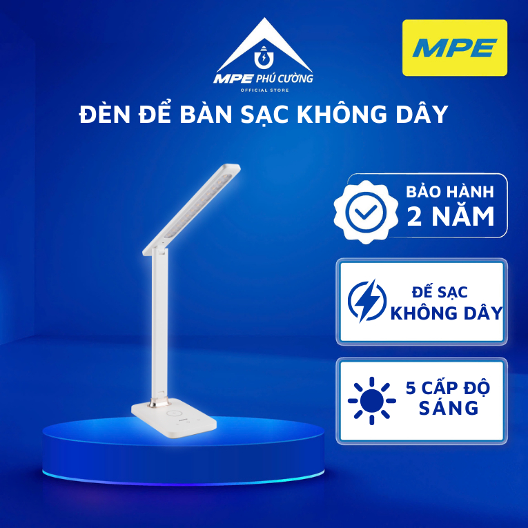 (CHÍNH HÃNG) MPE - Đèn bàn 24W 5 cấp độ sáng tích hợp đế sạc nhanh ...
