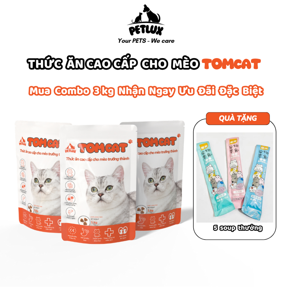 Hạt Thức Ăn Cao Cấp Cho Mèo TomCat Với Độ Đạm 42% Phù Hợp Mọi Giống Mèo & Giảm Viêm Đường Tiết ...