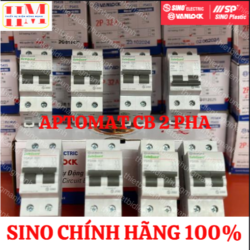 CHÍNH HÃNG SINO - Cầu dao Aptomat CB 2P 2 cực 2 tép Sino 10A 16A 20A 25A 32A 40A 50A 63A ...
