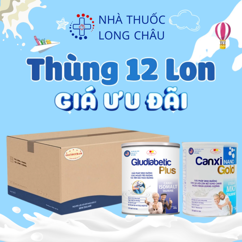 SỮA BỘT CANXI VÀ TIỂU ĐƯỜNG GLUDIABETIC PLUS HỖ TRỢ NGƯỜI TIỂU ĐƯỜNG NGƯỜI LOÃNG XƯƠNG Hộp 400 ...