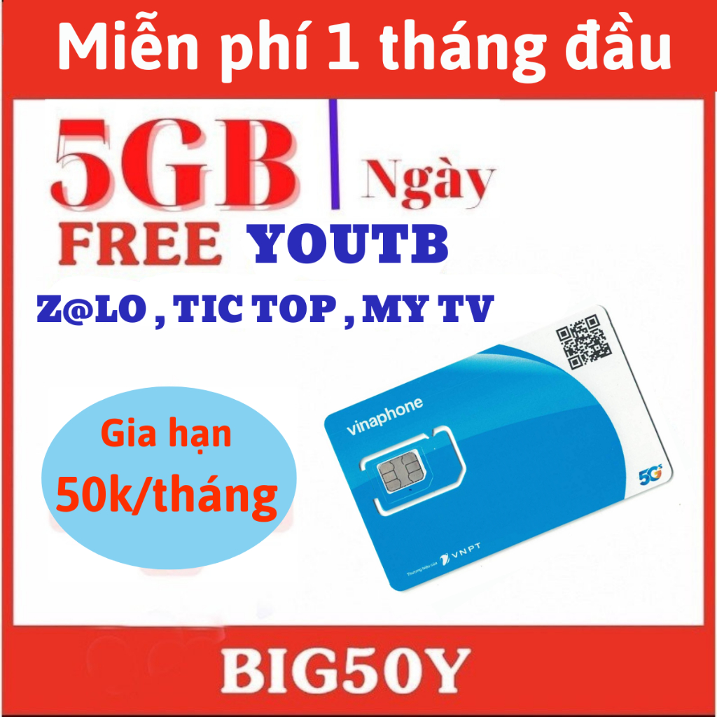 SIM VINAPHONE 5G TD49 BIG50Y D159 VÀO MẠNG KHÔNG GIỚI HẠN NGHE GỌI 1 TỶ PHÚT CHỈ 49K/THÁNG ...