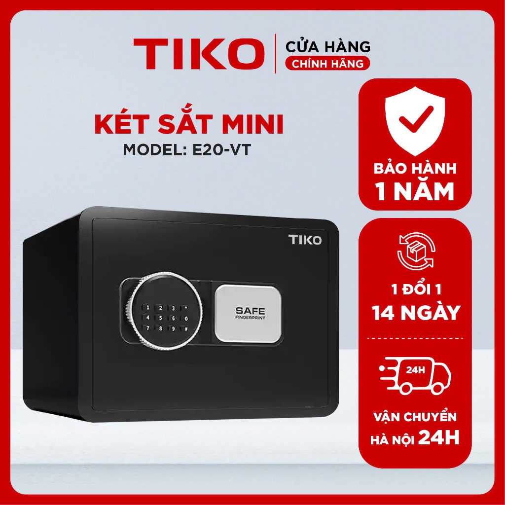 Két Sắt Mini TIKO SAFE , Khóa Điện Tử Chống Cháy, 2 Phương Thức Mở Khóa ...