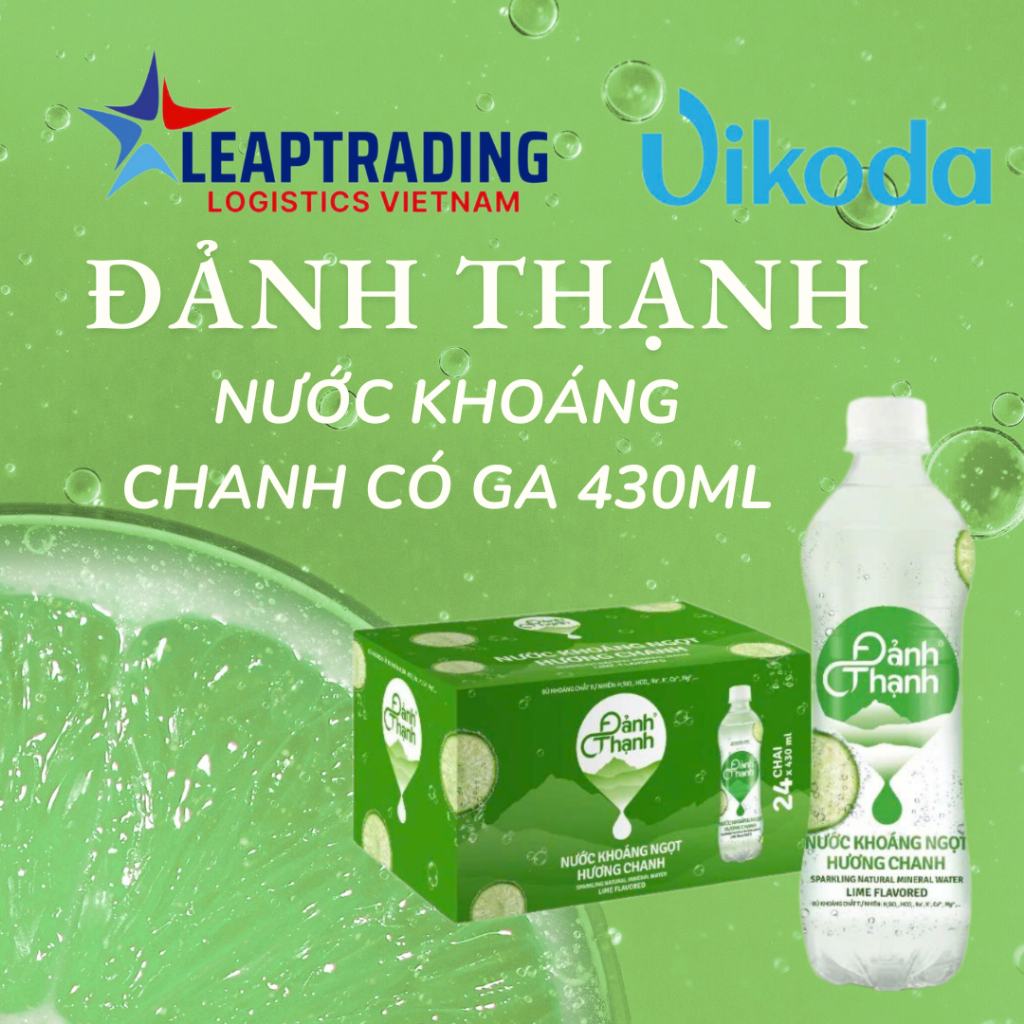 Đảnh Thạnh Nước khoáng kiềm có ga Hương Chanh chai PET 430ml (Thùng 24 chai) | Shopee Việt Nam