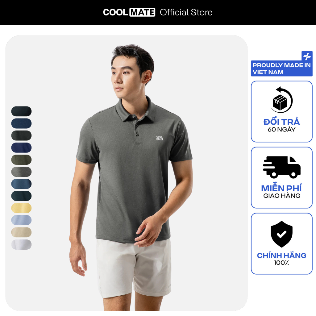 Áo Polo thể thao nam ProMax-S1 Logo thoáng khí thấm hút tốt Coolmate ...