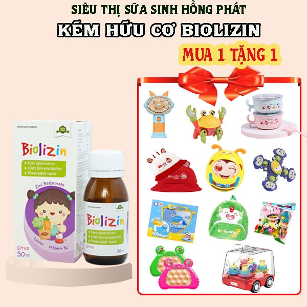 Biolizin - Kẽm hữu cơ + Lysine + B6 giúp bé ăn ngon, tăng đề kháng (lọ ...
