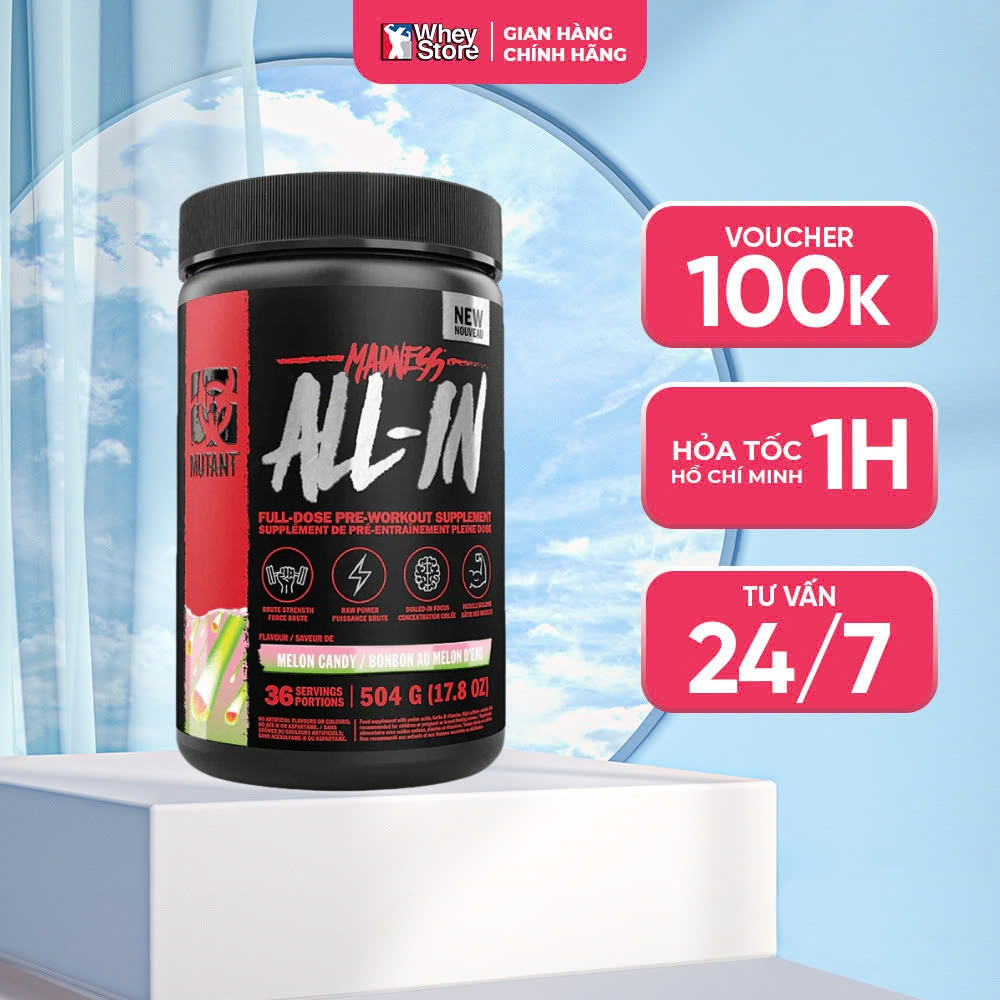 Mutant Madness All-In 36 servings, Pre Workout giảm mệt mỏi, tăng sức ...