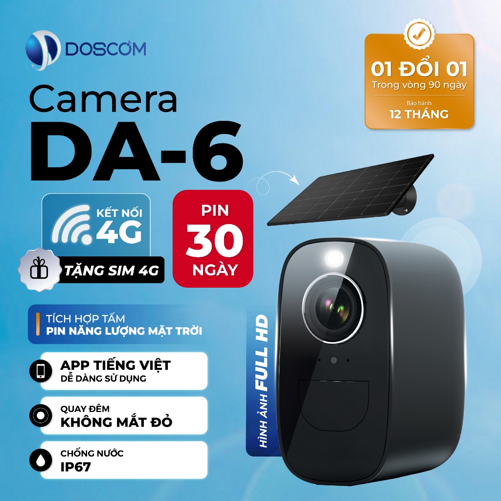 Camera mini 4G DOSCOM DA6 sử dụng năng lượng mặt trời, pin 30 ngày ...