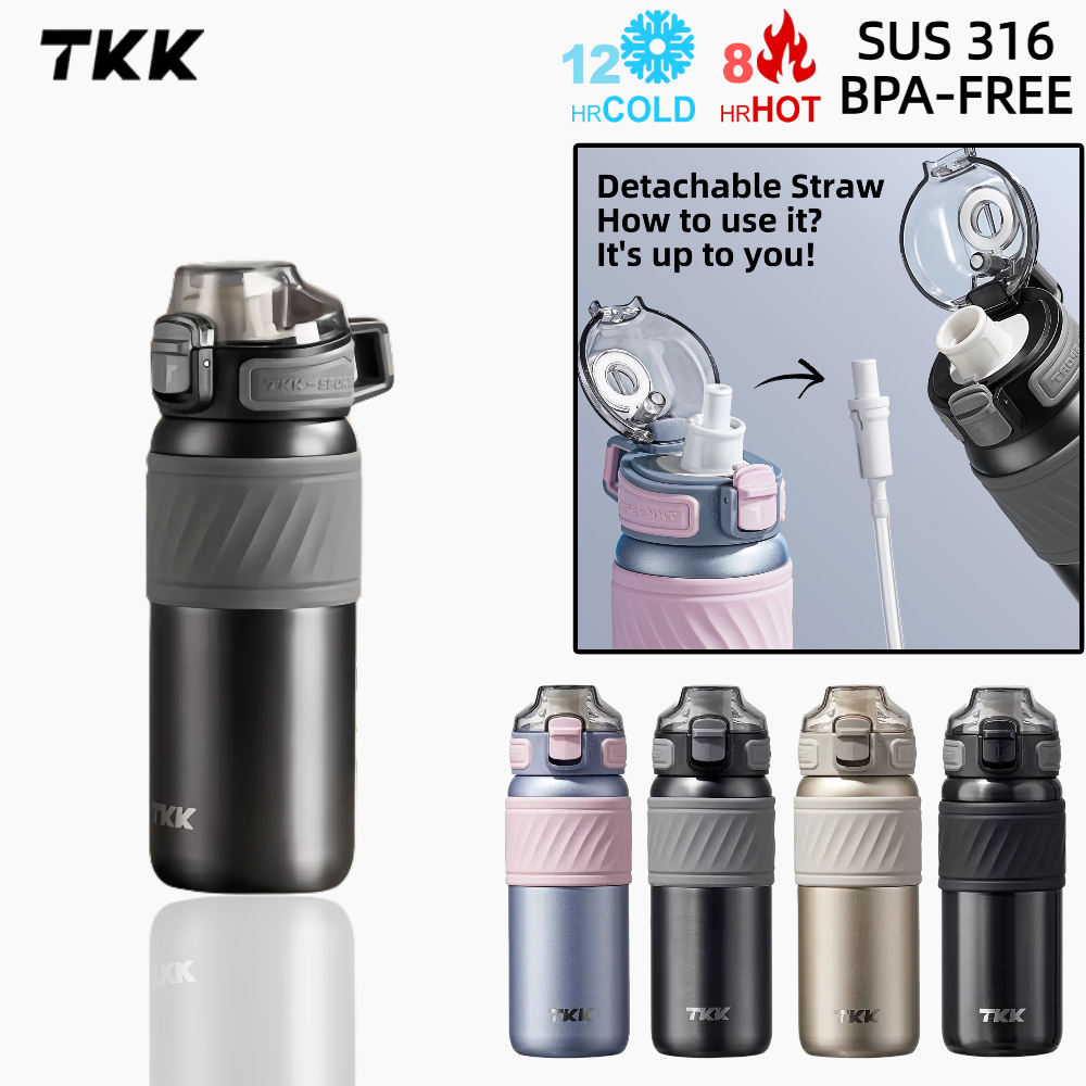 TKK Bình Giữ Nhiệt Inox 316 có ống hút Bình nước giữ nhiệt thể thao học sinh Giữ Lạnh 12 Giờ TKK ...