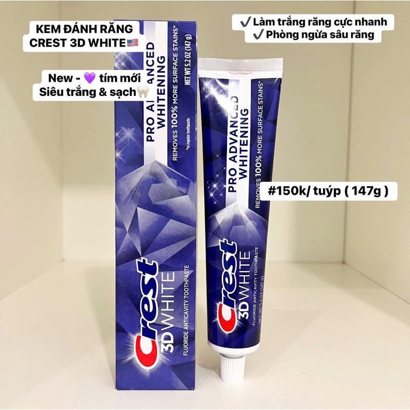 𝗞𝗘𝗠 Đ𝗔́𝗡𝗛 𝗥𝗔̆𝗡𝗚 𝗖𝗥𝗘𝗦𝗧 𝟯𝗗 𝗪𝗛𝗜𝗧𝗘 147G | Shopee Việt Nam