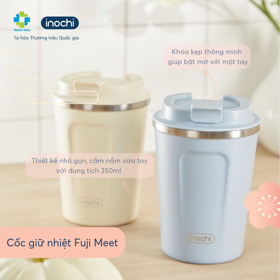 Bình đựng nước giữ nhiệt inochi cao cấp chính hãng Fuji Meet 350 ml ...