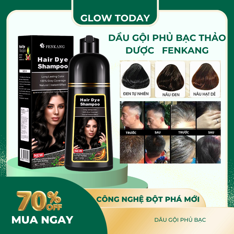 Dầu Gội Phủ Bạc FENKANG Chính Hãng Dầu Gội Nhuộm Tóc Thảo Dược Nhiều ...