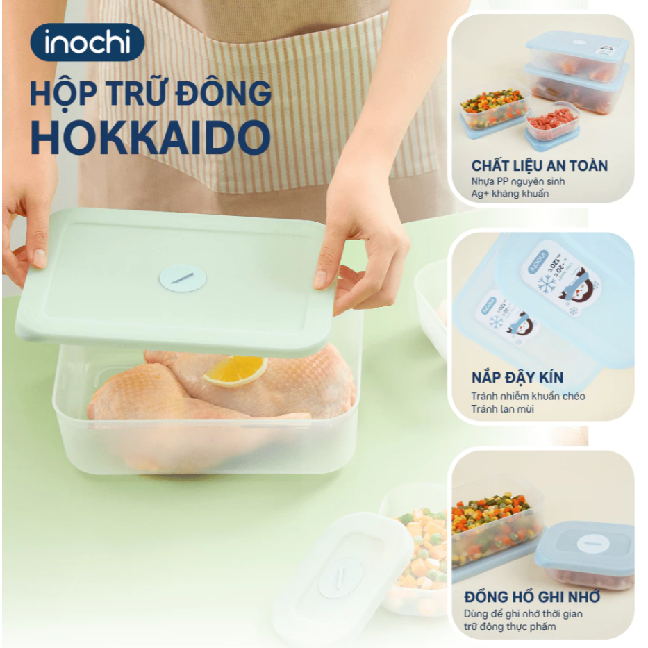 [COMBO] Bộ 6 Hộp thực phẩm TRỮ ĐÔNG Inochi, Nhựa PP chịu nhiệt không ...