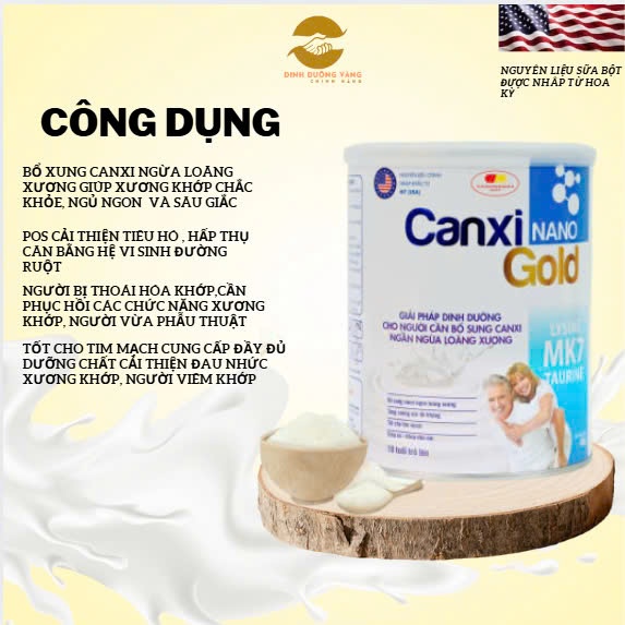 Sữa Canxi Nano Gold Cho Người Già Bổ Sung Canxi Ngăn Ngừa Loãng Xương Hỗ Trợ Xương Khớp Chính ...