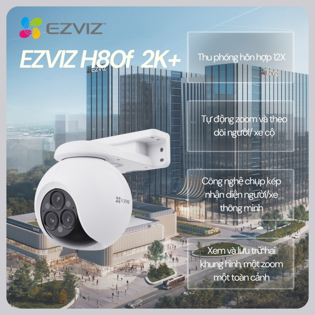 Camera Wifi Ngoài Trời Ezviz 3 Ống Kính, Ezviz H80F Multi 2K+ 4MP Zoom ...