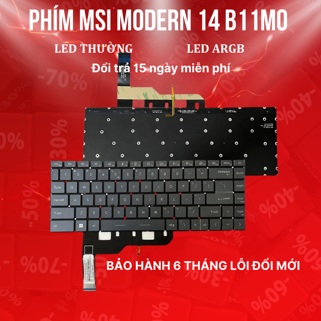 Bàn phím laptop MSI Stealth GS66, Raider GE66, Vector GP66, MSI Modern 14 B11ML B11MO B11MU ...