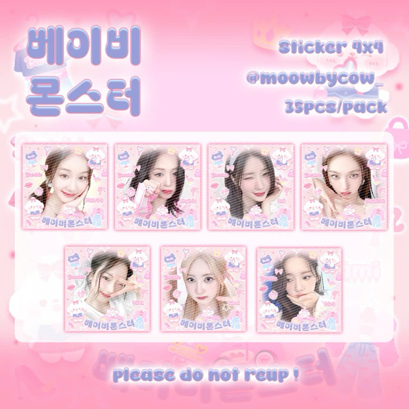 HÌNH DÁN | STICKER BABY MONSTER 4x4 | AHYEON, ASA, RUKA, RAMI, CHIQUITA ...