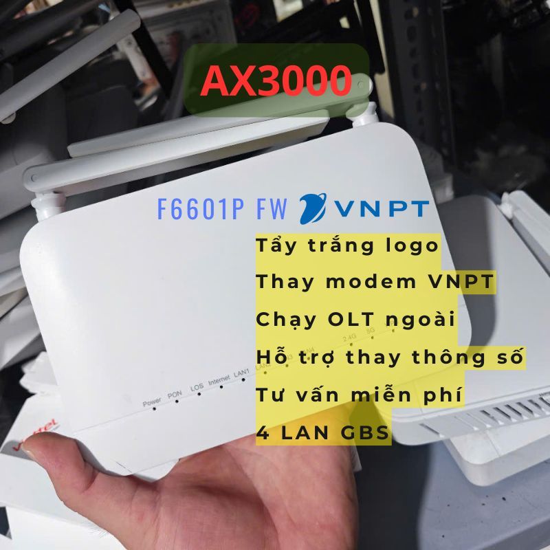 (FW F6201b VNPT) Modem quang F6601p wifi 6 ax3000, thay thế modem nhà ...