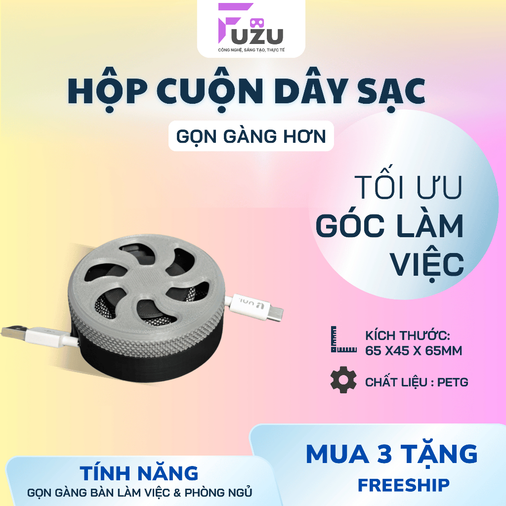 Hộp cuộn dây sạc Fuzu, gọn gàng dây kết nối của bạn | Shopee Việt Nam