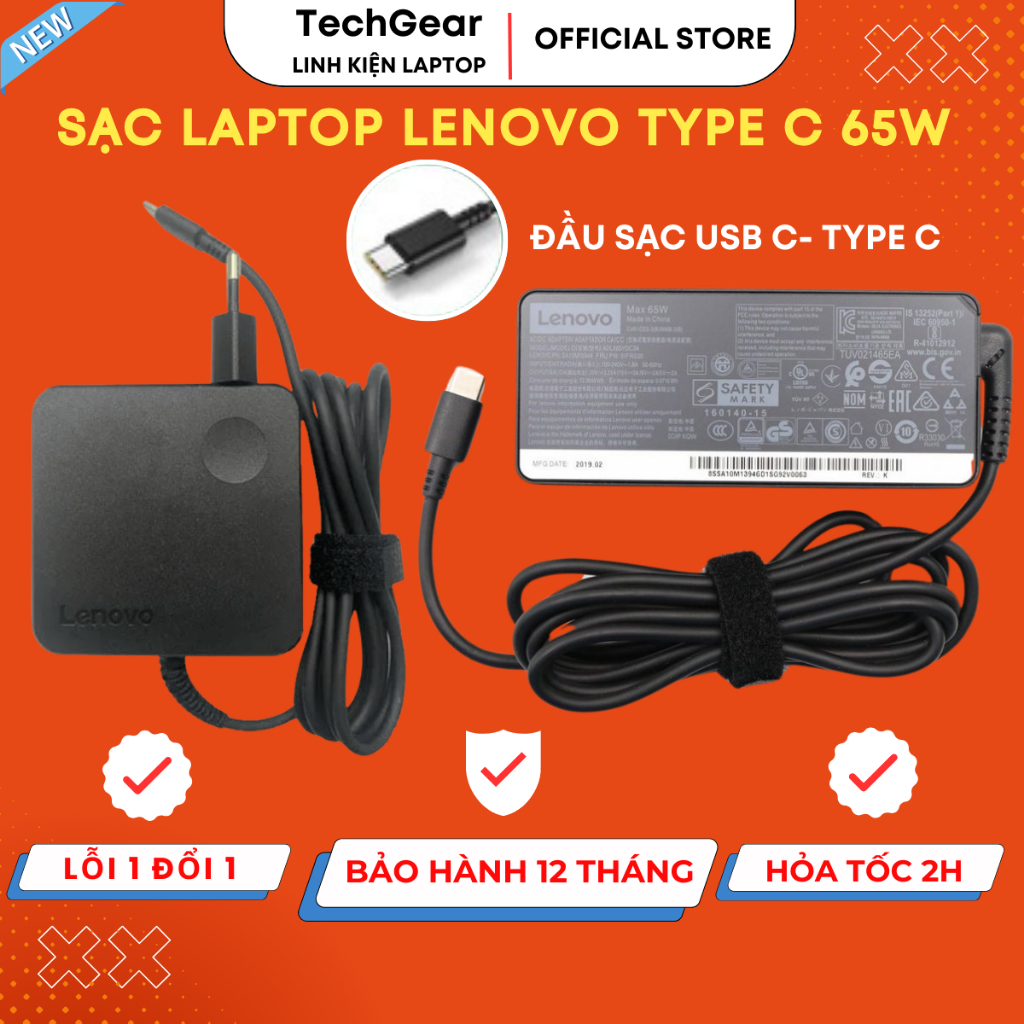 Sạc Laptop Lenovo USB-C/ Type C 65W 20V 3.25A Lenovo ThinkPad, Lenovo ...