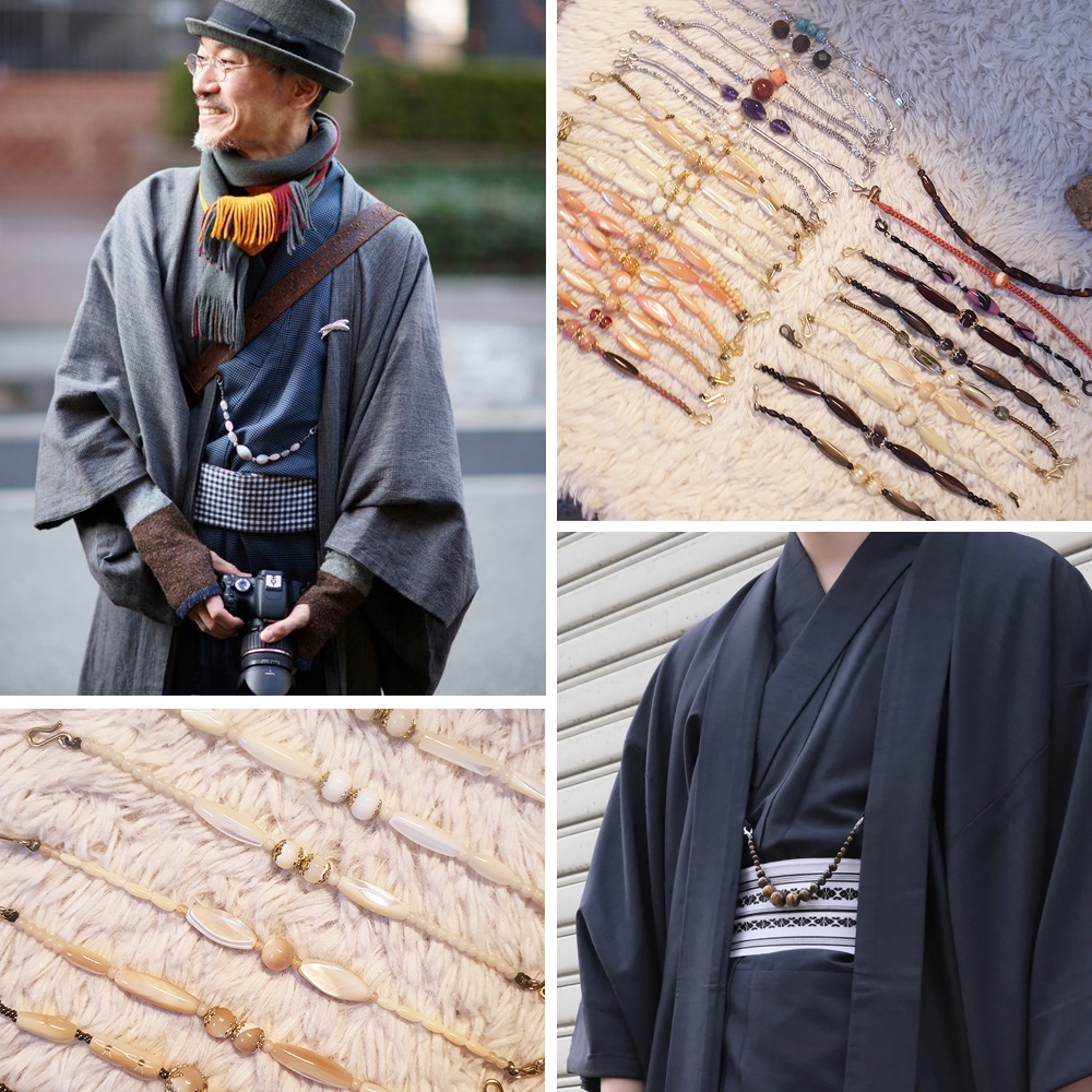 Phụ kiện khi mặc Haori Nhật Bản nam/nữ - Dây gài Haori himo hạt dành ...
