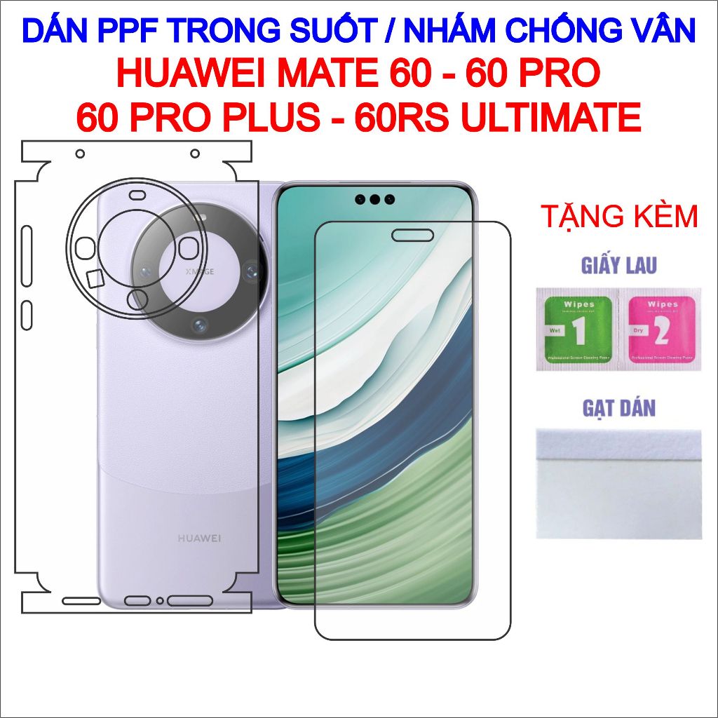 Dán PPF Huawei Mate 60, 60 Pro, 60 Pro Plus, 60Rs Ultimate full lưng viền, màn hình | Shopee ...