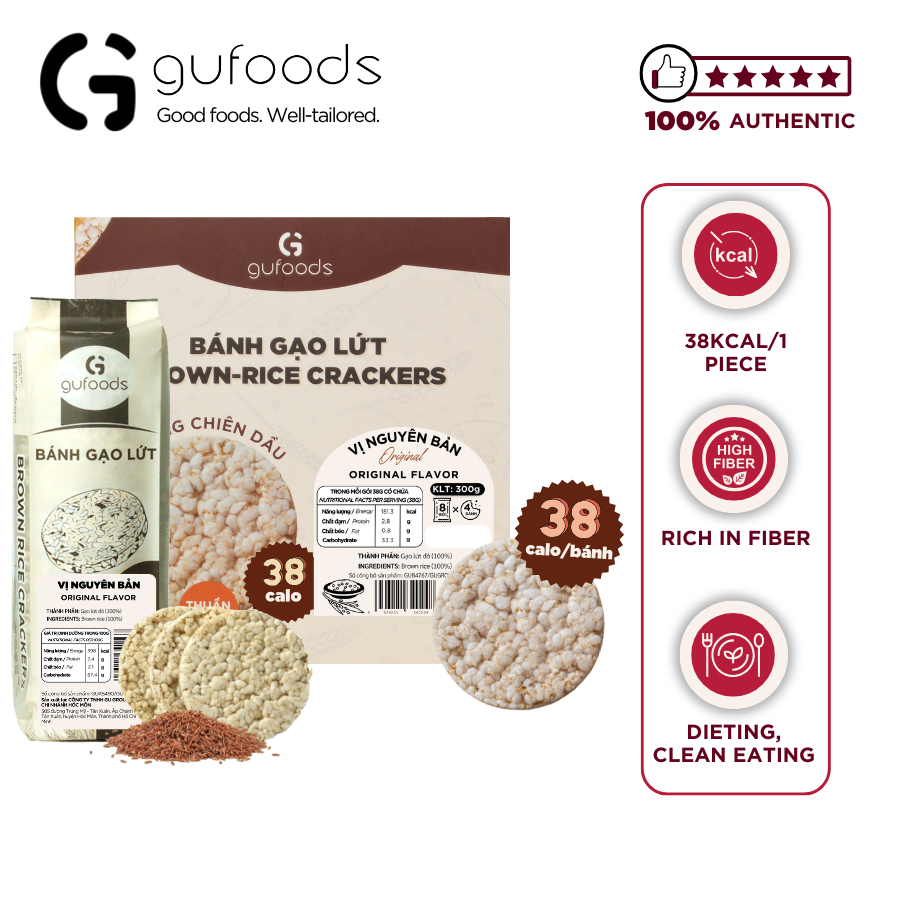 Bánh gạo lứt - GUfoods diet brown-rice crackers (170g/300g/75g ...