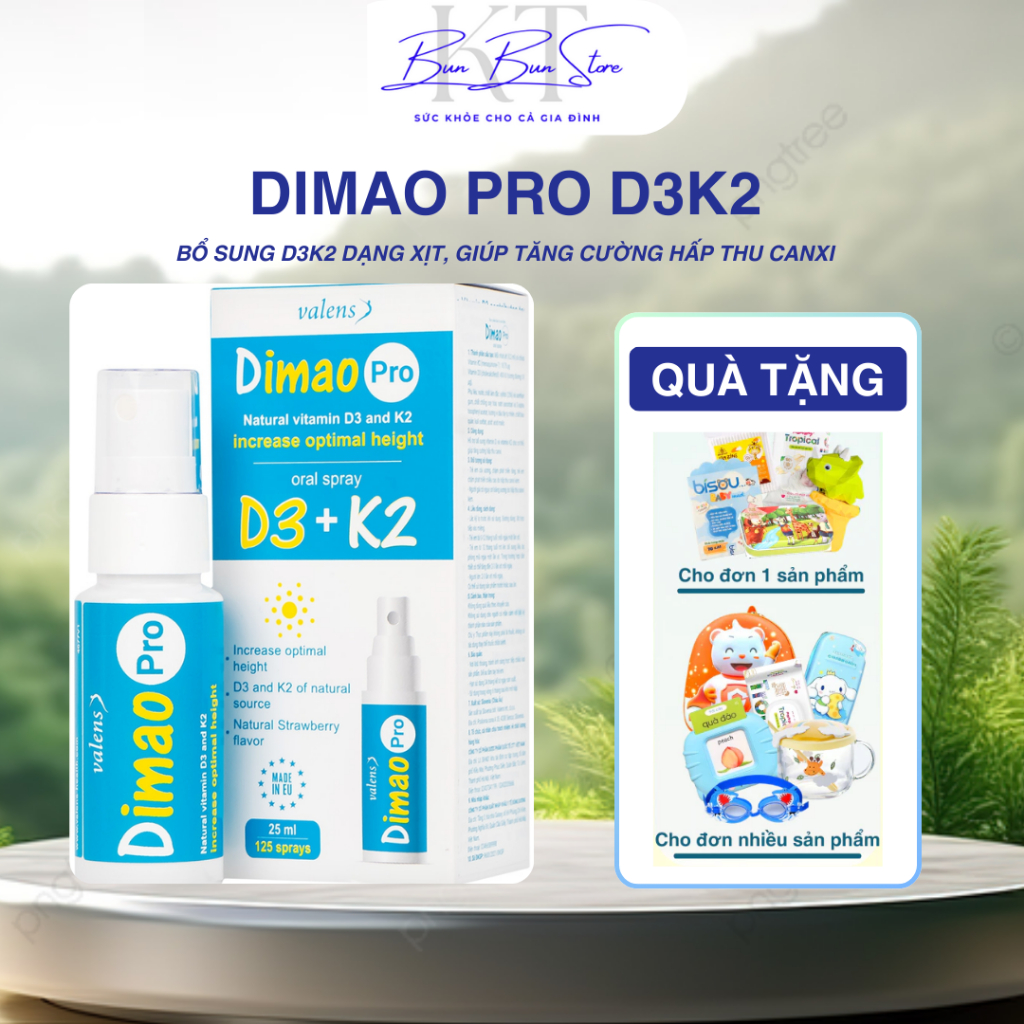 Dimao Pro D3K2 - Bổ Sung Vitamin D3 K2, Tăng Hấp Thu Canxi, Tăng Chiều ...