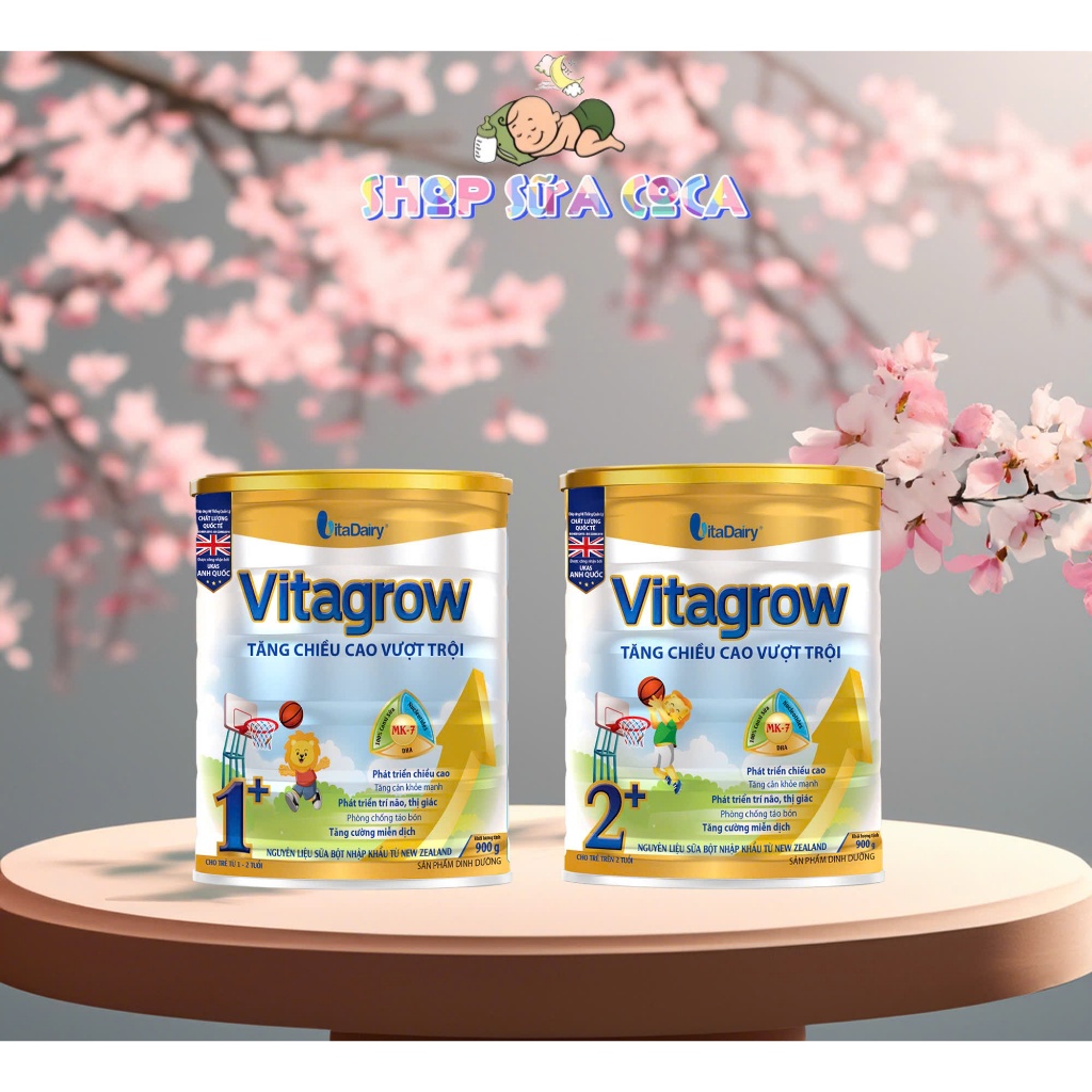 Vitadairy - Sữa bột Vitagrow 1+2+ 900gr (date mới mã QR tích xu trên ...