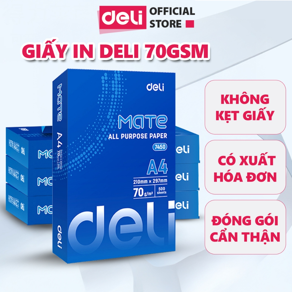 Giấy In Giấy A4 70 gsm Giấy Photo Copy Deli Chính Hãng Loại 500 tờ/ream ...
