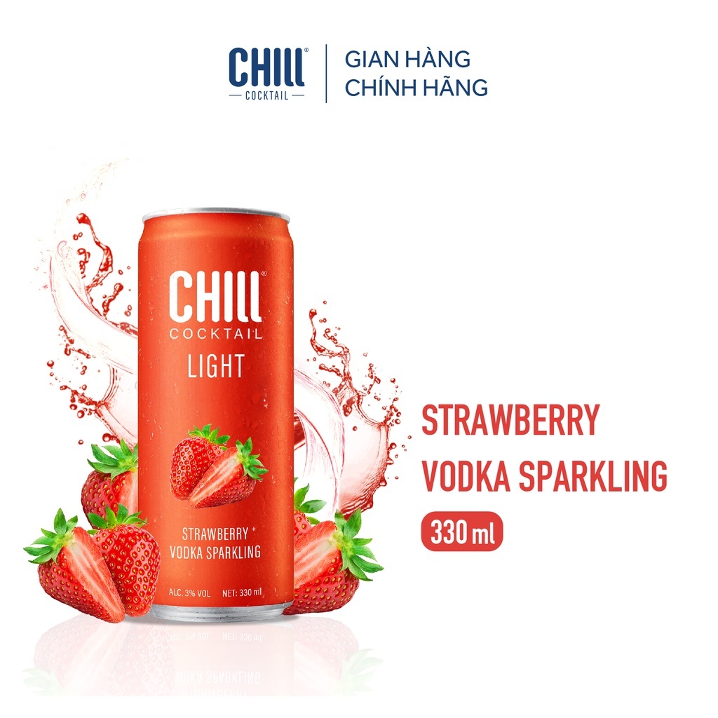 Thùng 6 lon Chill Cocktail Light Strawberry & Vodka 330ml | Shopee Việt Nam