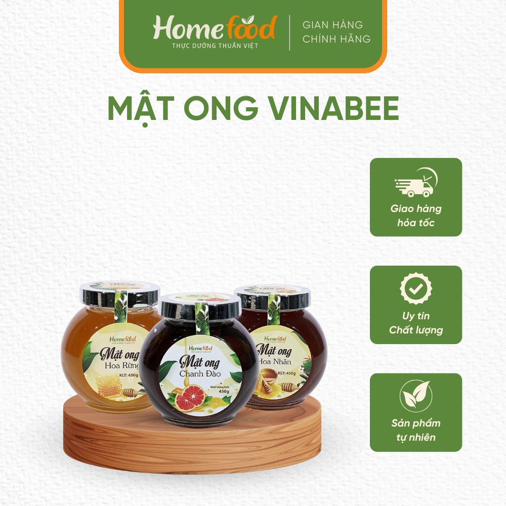 Mật ong Vinabee 450g các loại – Nguyên chất, thơm ngon, tốt cho sức ...