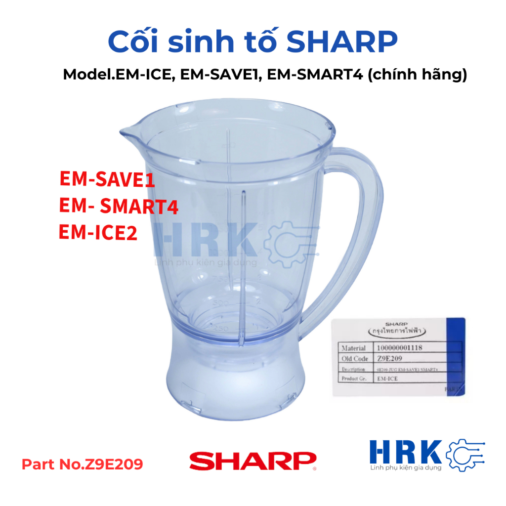 Cối xay sinh tố SHARP, model Sharp EM-ICE, EM-SAVE1, EM-SMART4 (Z9E209), chính hãng, linh kiện ...