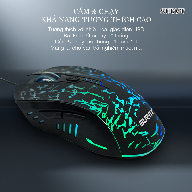 SURMT Chuột có dây Có đèn LED chuột máy tính Chuột máy tính xách tay ...