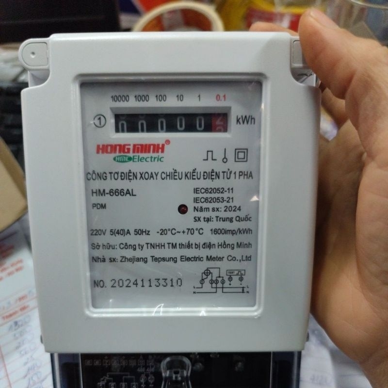 CÔNG TƠ ĐIỆN 1 PHA KIỂU ĐIỆN TỬ HỒNG MINH HM666- Analog | Shopee Việt Nam