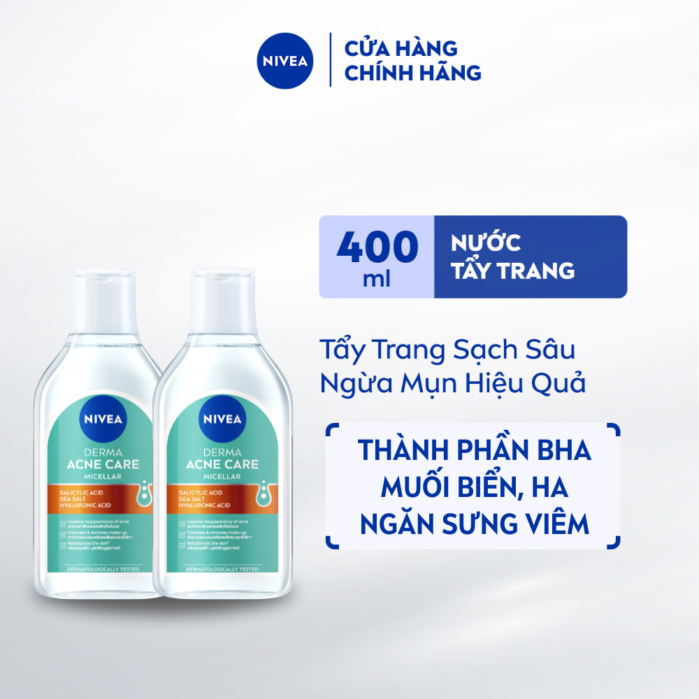 Bộ 2 Nước Tẩy Trang NIVEA Derma Acne Care Micellar Sạch Sâu Giảm Mụn ...