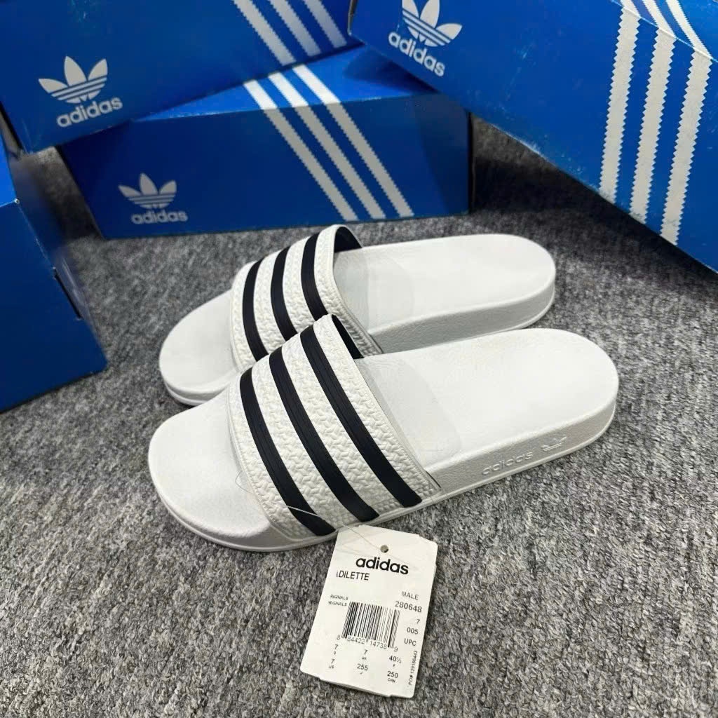[ CHÍNH HÃNG ] Dép Das Adilette Slide ‘White Black’ 280648 MADE IN ...