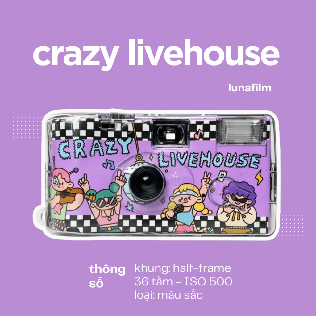 [luna] Máy film một lần 36 tấm ảnh màu halfframe nua khung CRAZY ...