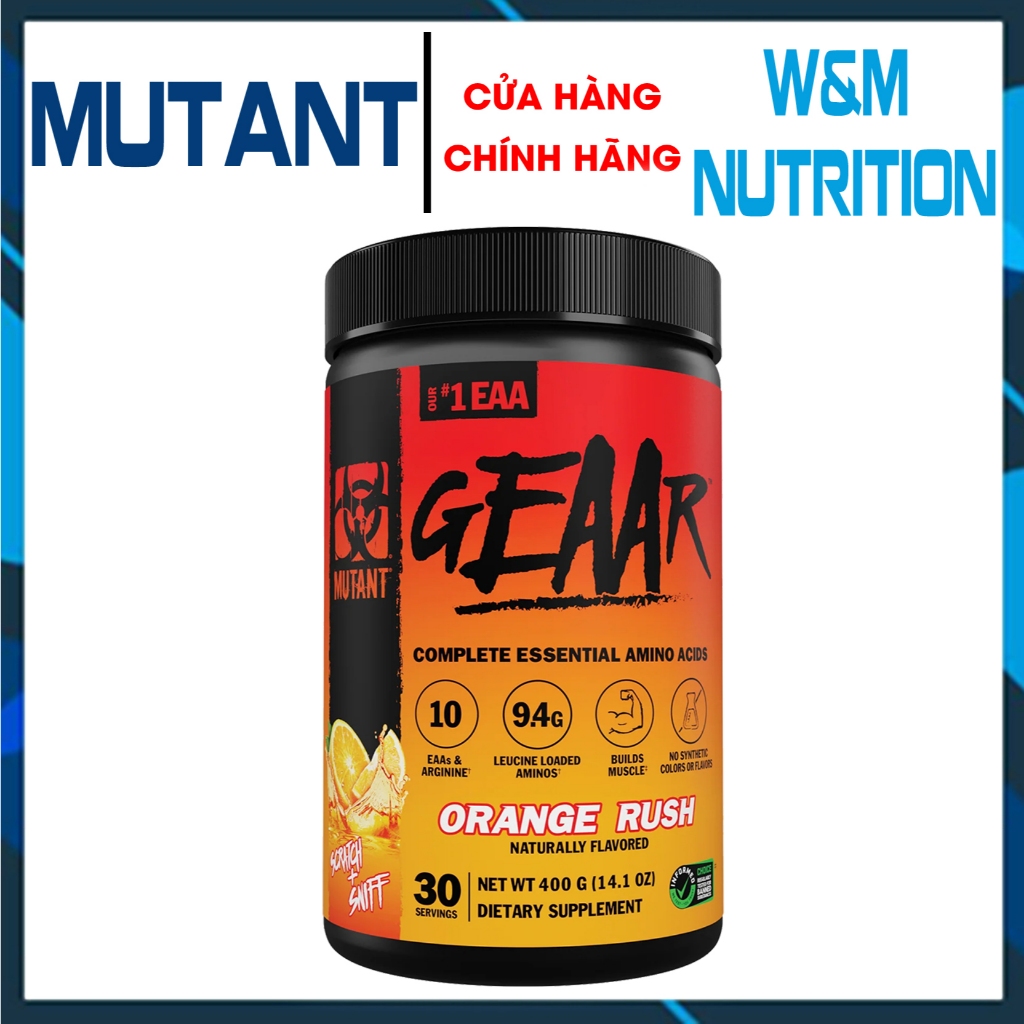Mutant GEAAR vị Orange Rush – EAA Đỉnh Cao, Tăng Sức Bền & Chống Mỏi Cơ ...