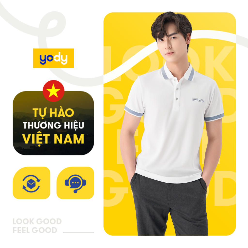Áo Polo Yody Nam phối cổ Cafe dệt tổ thấm hút mồ hôi, chống tia UV ...