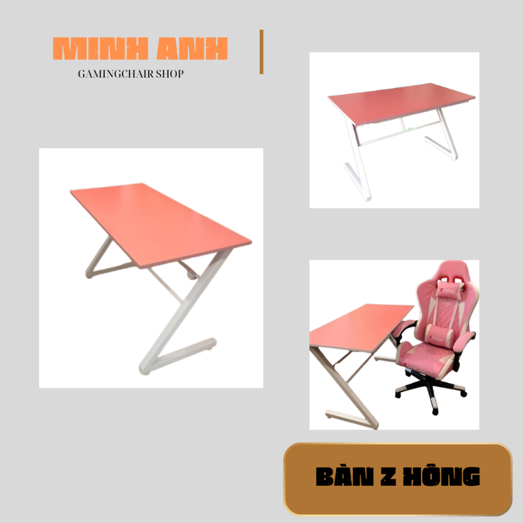 Bàn Z hồng, bàn gaming hồng làm việc, live stream, học tập, gaming chắc ...