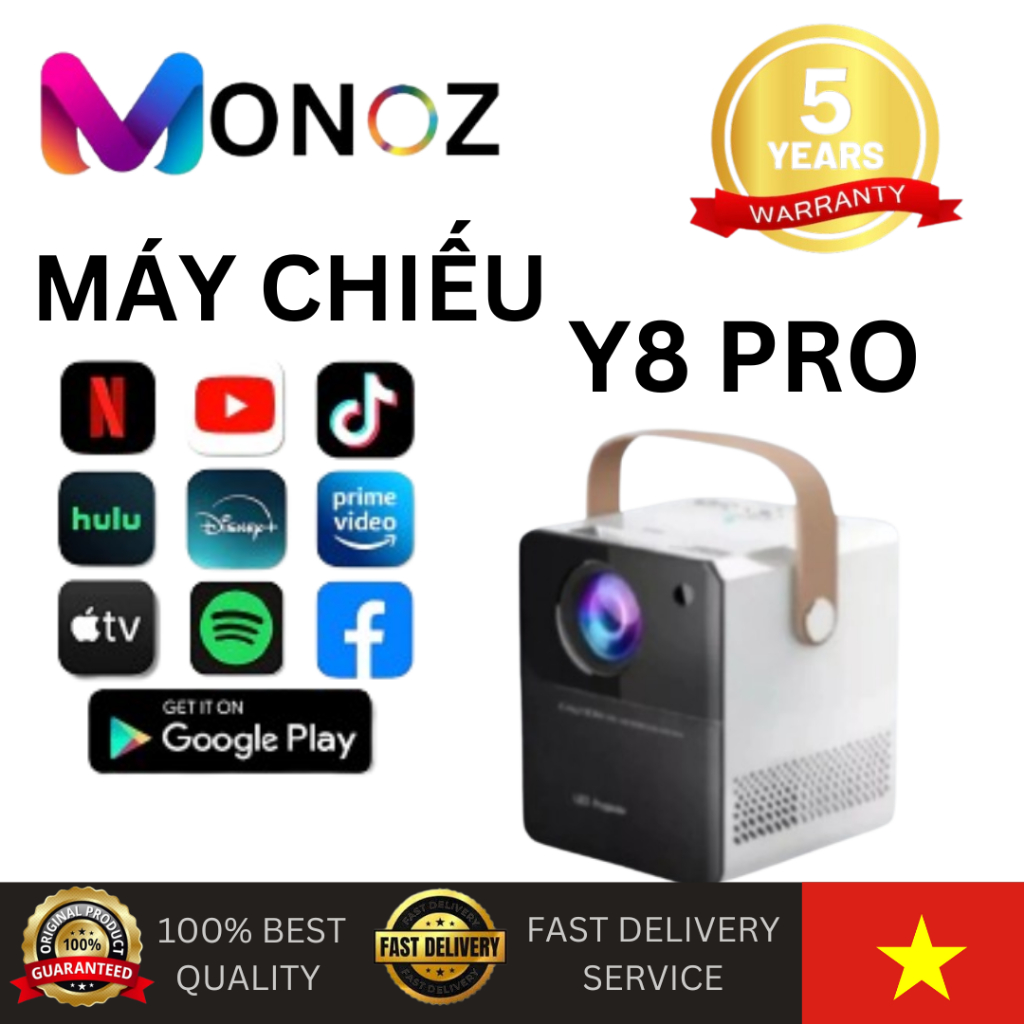 BÁN HÀNG FLASH] Máy chiếu Android Y8 PRO Mini 6500 Lumens HD 1080P 4K ...