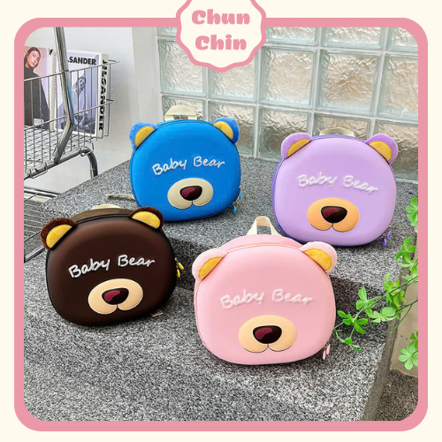 BL008 Chun Chin | Balo Hộp Mặt Gấu Baby Bear (29x26x10cm) Cho Bé Mẫu ...