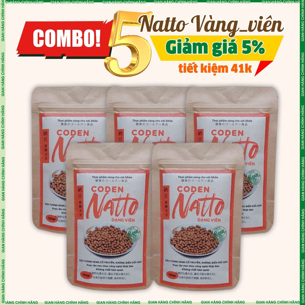 NATTO CODEN - Đậu tương vàng lên men Dạng viên - Combo 5 gói tiết kiệm ...