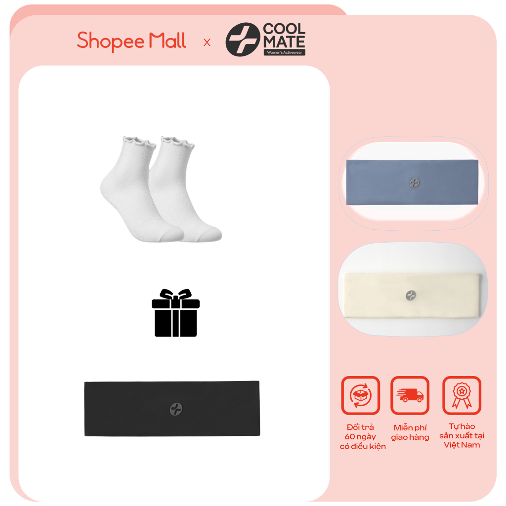 Set 3 quà tặng Băng đô thể thao +Tất Yoga Pilates + Sticker - Coolmate ...
