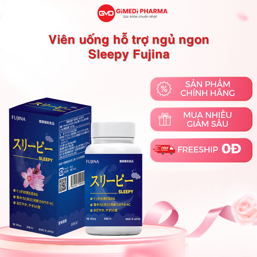 Viên Hỗ Trợ Ngủ Ngon Fujina Sleepy Nhật Bản 80 viên, Giúp Ngủ Ngon Sâu ...